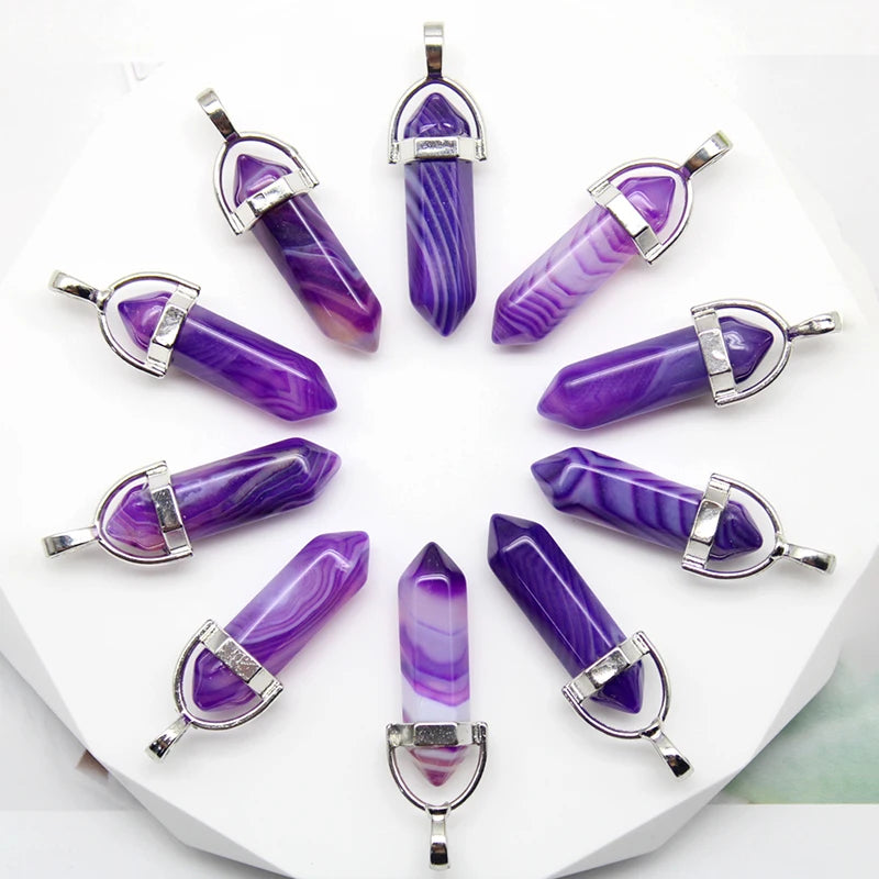 Colgante Punta Ágata Morada – Artesania Angela